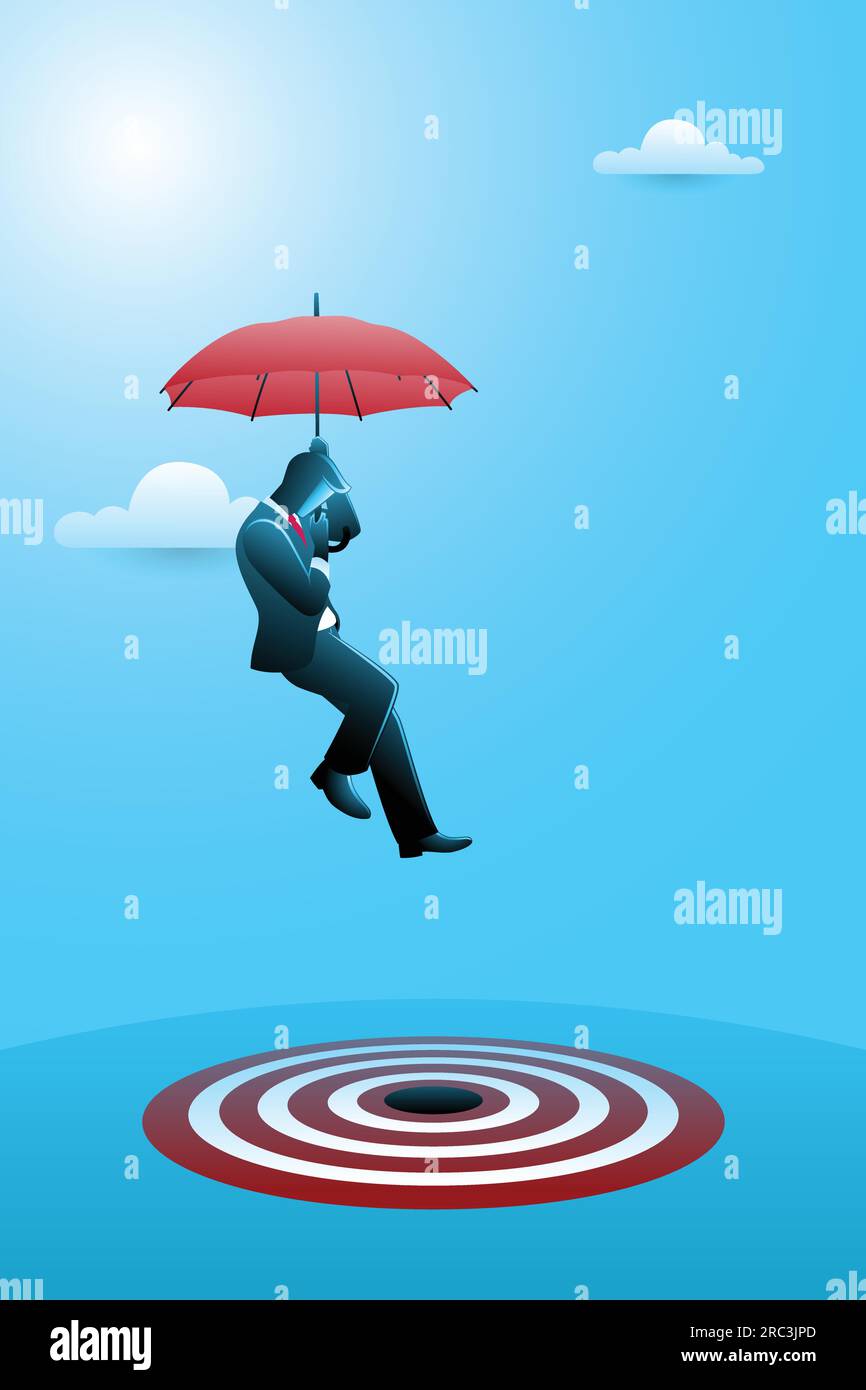 Vector Illustration Of Business Concept Businessman With Umbrella