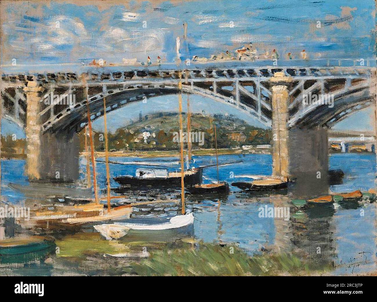 The Bridge over the Seine 1874 by Claude Monet Stock Photo - Alamy