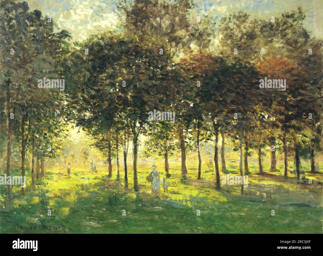 The Promenade at Argenteuil, Soleil Couchant 1874 by Claude Monet Stock ...