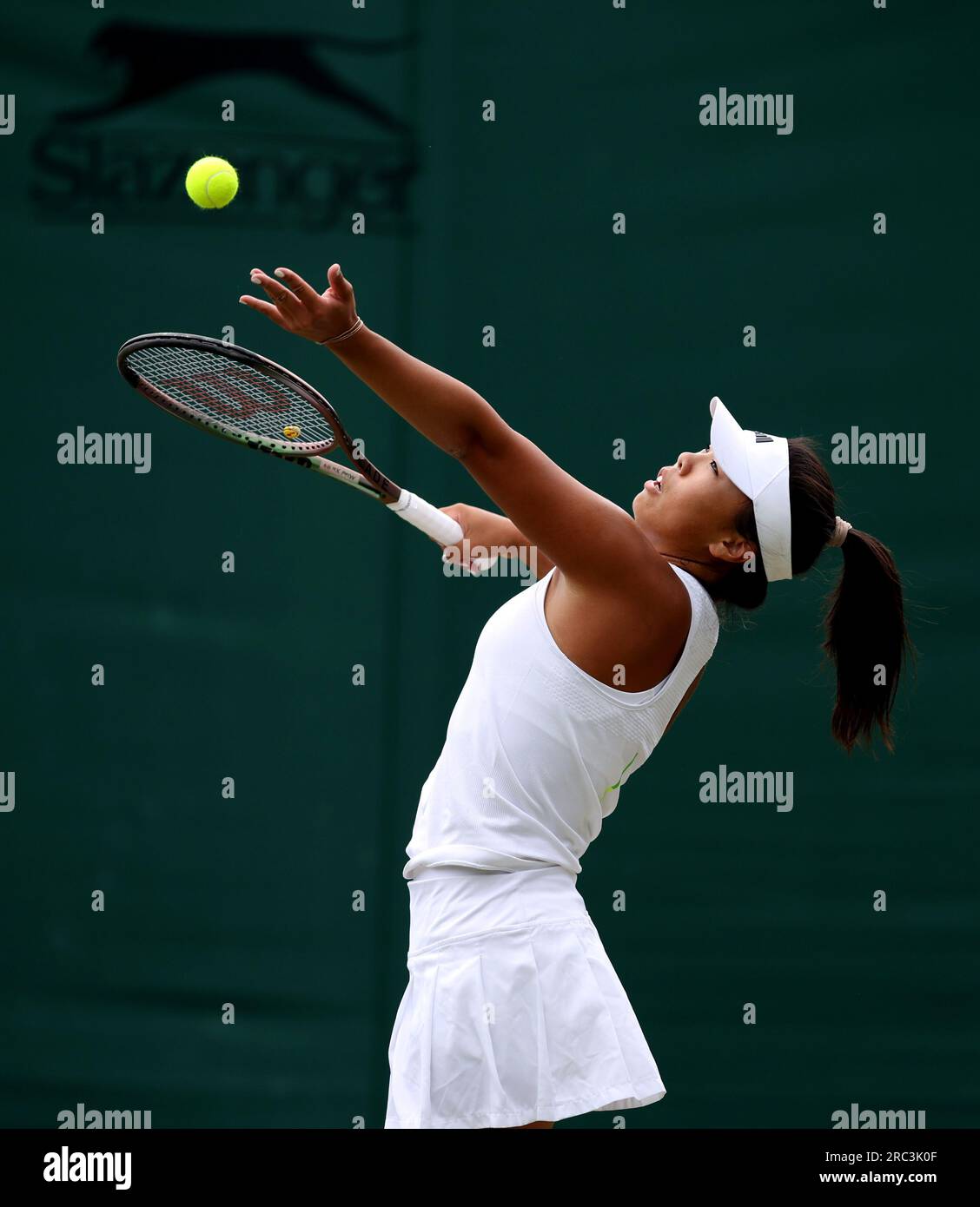 Mingge Xu in action during the girls singles on day ten of the 2023 ...