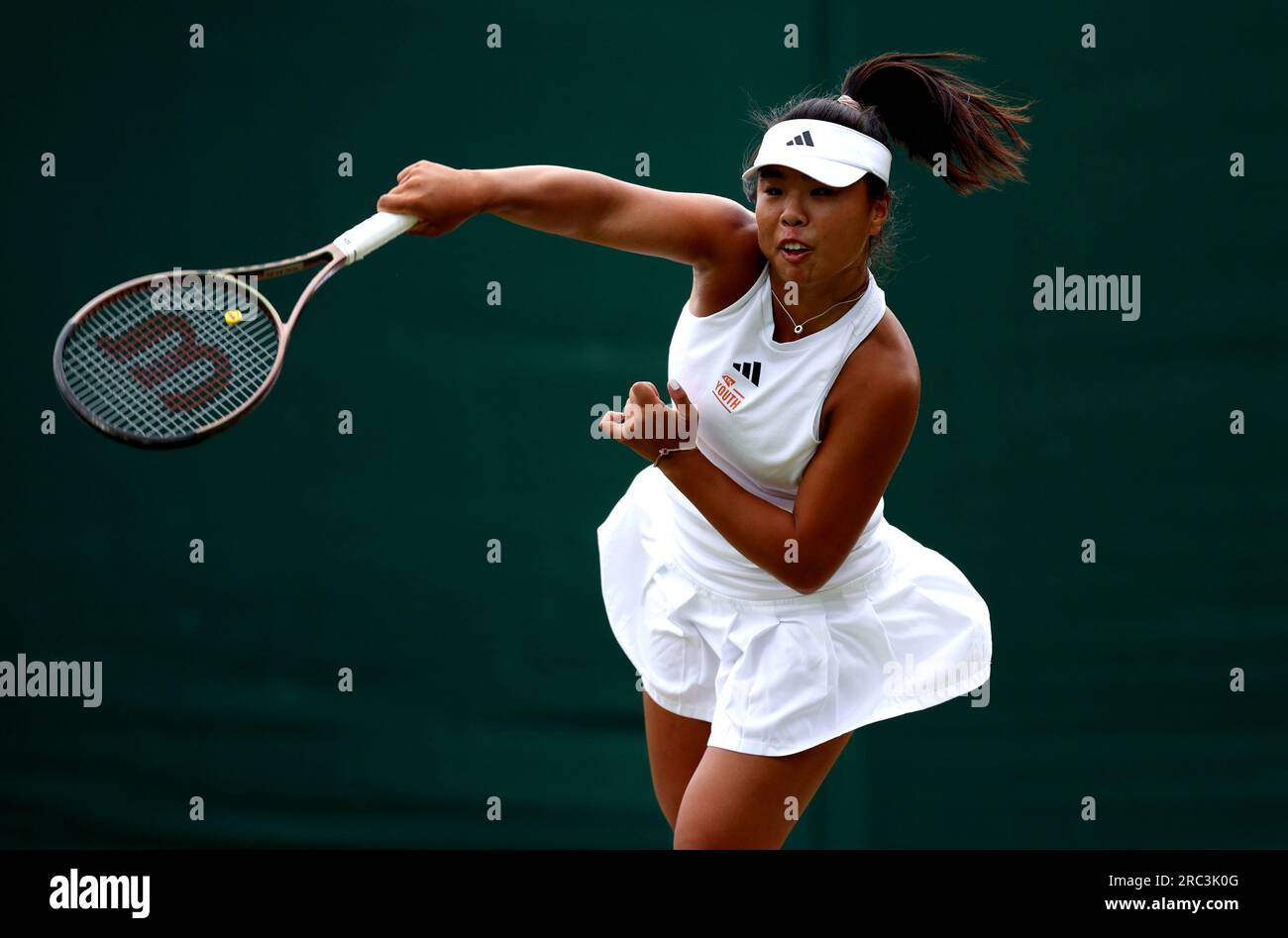 Mingge Xu in action during the girls singles on day ten of the 2023 ...