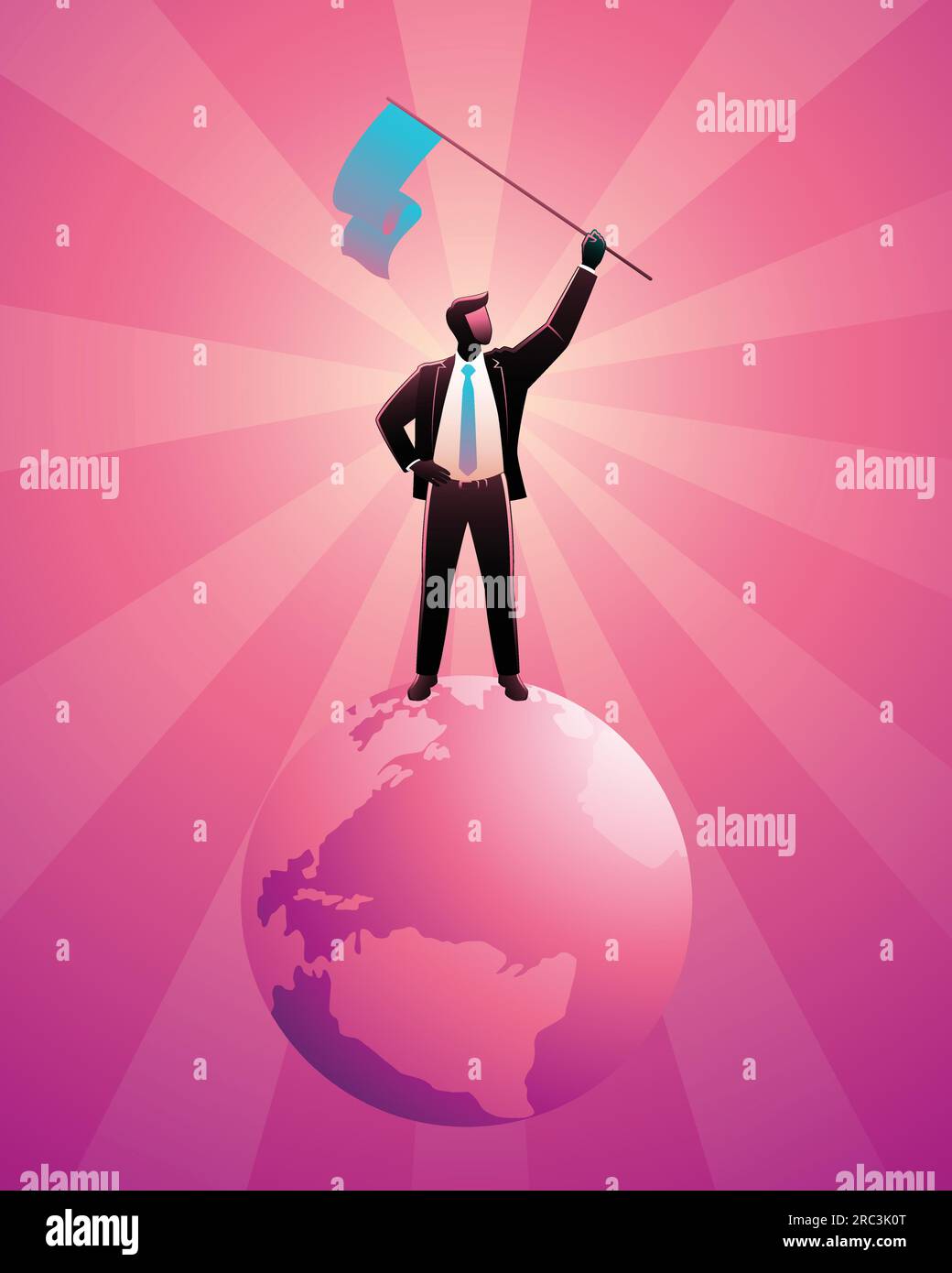 Business standing on globe Stock Vector Images - Alamy