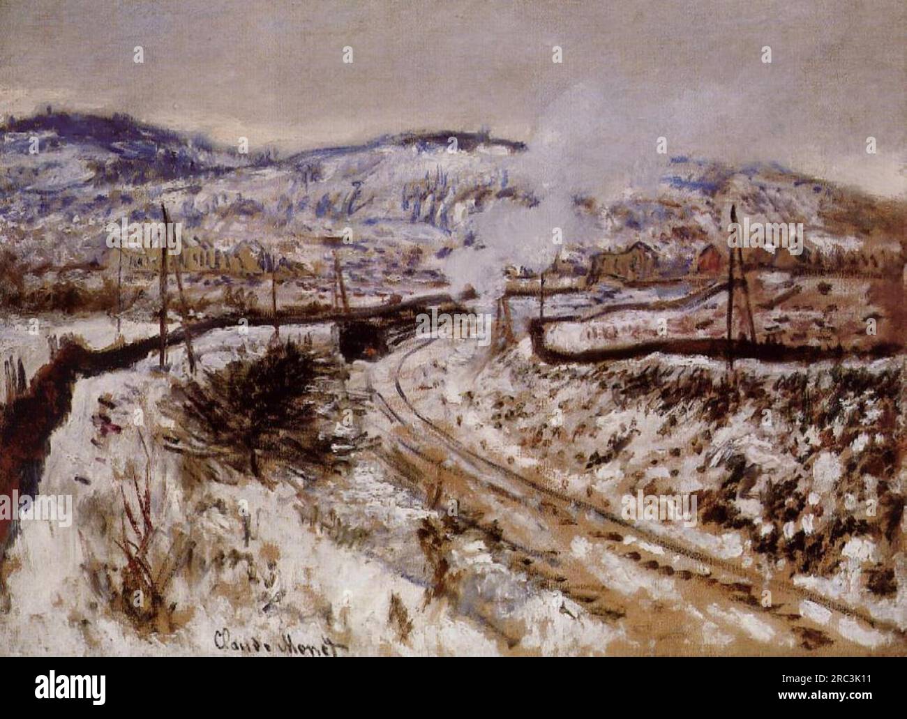 Train in the Snow at Argenteuil 1875 by Claude Monet Stock Photo - Alamy