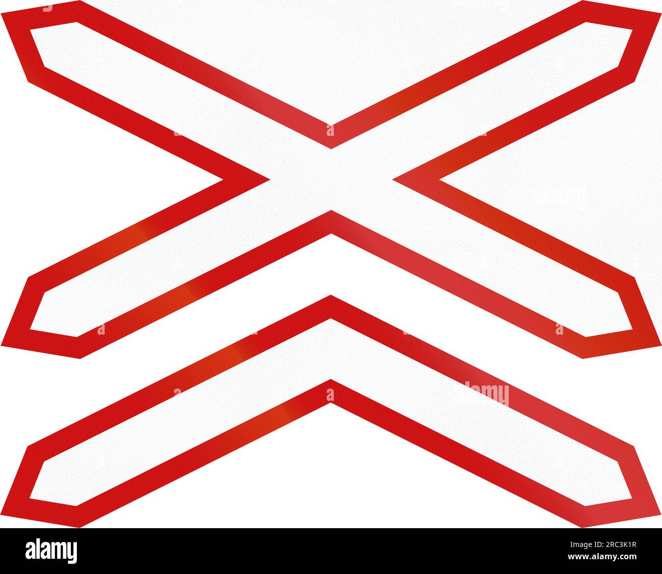 Argentinian warning sign for multi-track unguarded level crossing Stock ...