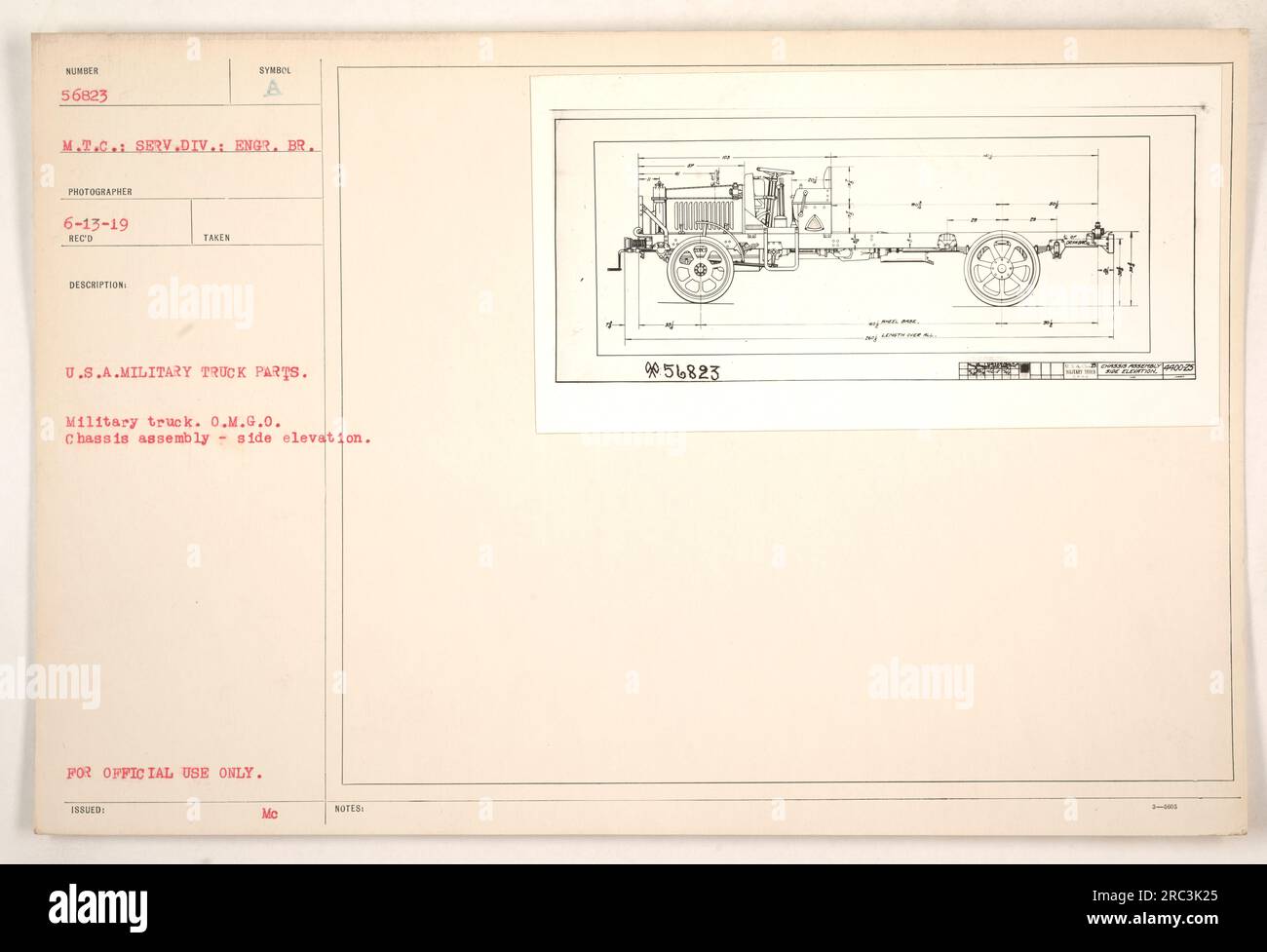 U.S.A. military truck parts: This photograph showcases a military truck ...