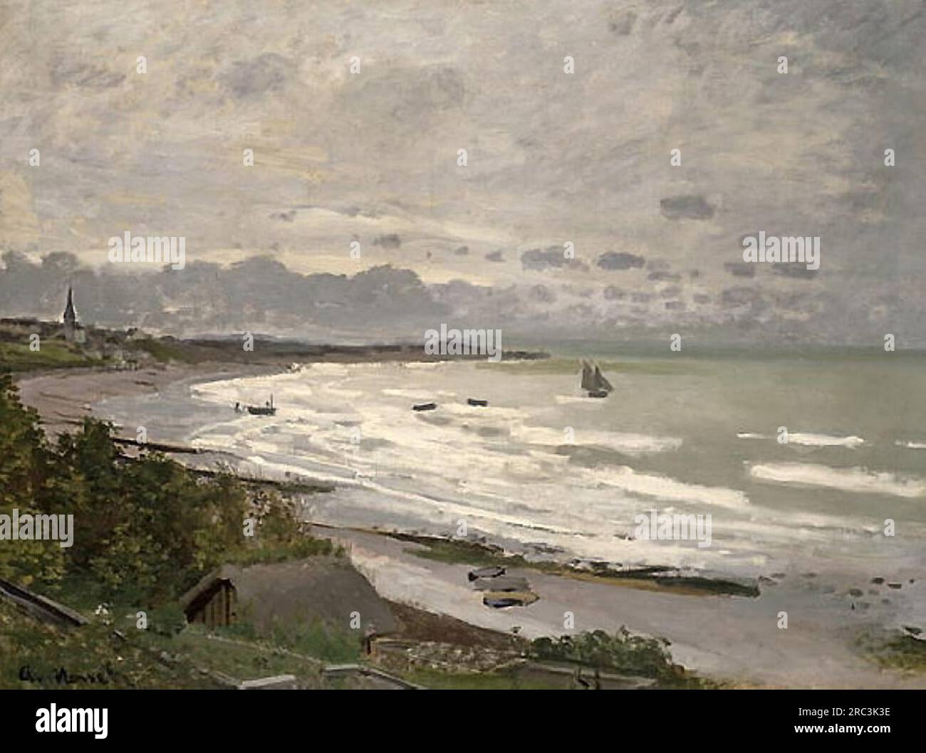 The Beach at Saint-Adresse 1876 by Claude Monet Stock Photo - Alamy