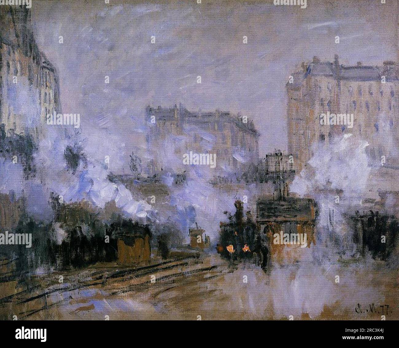 Saint-Lazare Station, Arrival of a Train 1877 by Claude Monet Stock ...