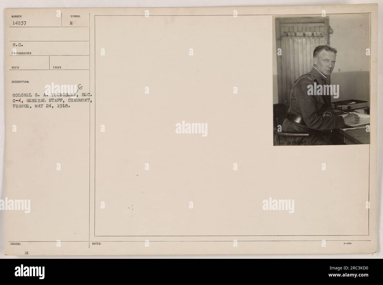Colonel G.A. Youngber, Secretary of G-4 on the General Staff, is ...