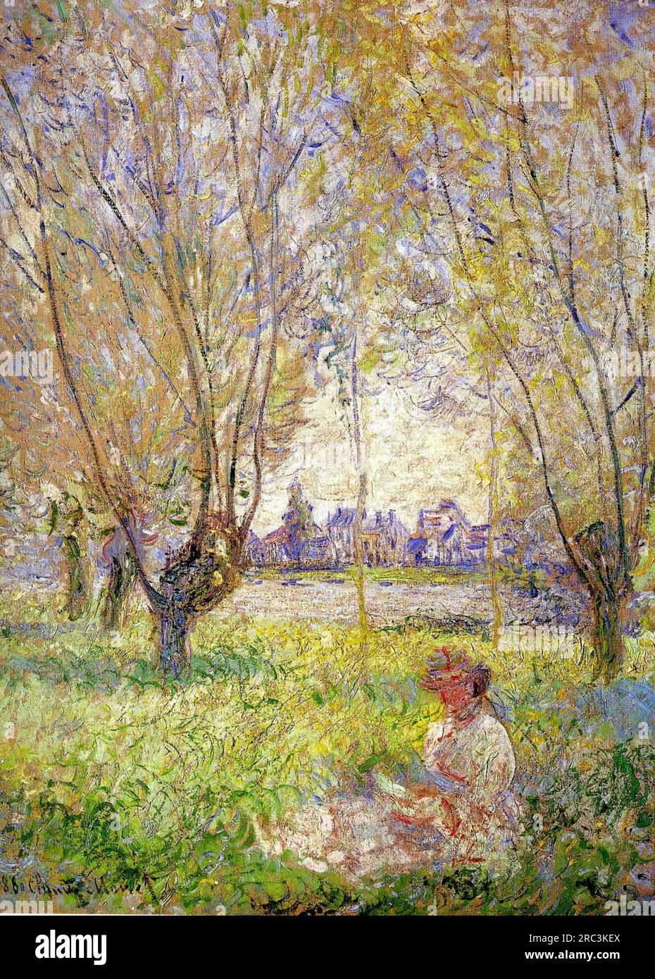 Woman Sitting under the Willows 1880 by Claude Monet Stock Photo - Alamy