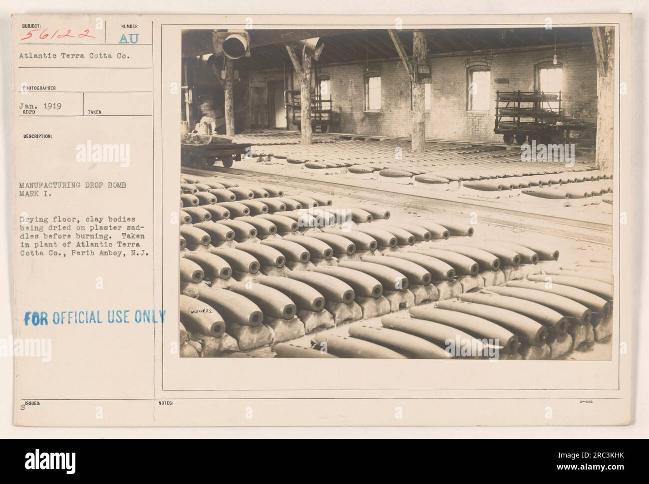 Drying floor at the Atlantic Terra Cotta Co. plant in Perth Amboy, NJ ...