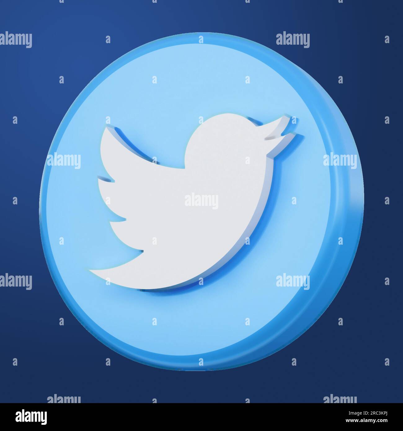 Pune, India. July 12, 2023. Twitter app icon Round logo 3D Illustration ...