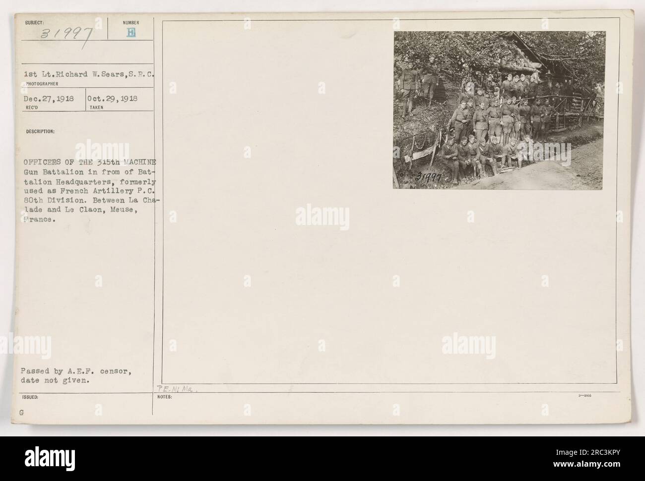 Caption: "1st Lt. Richard W. Sears, S.R.C., captures the image of ...