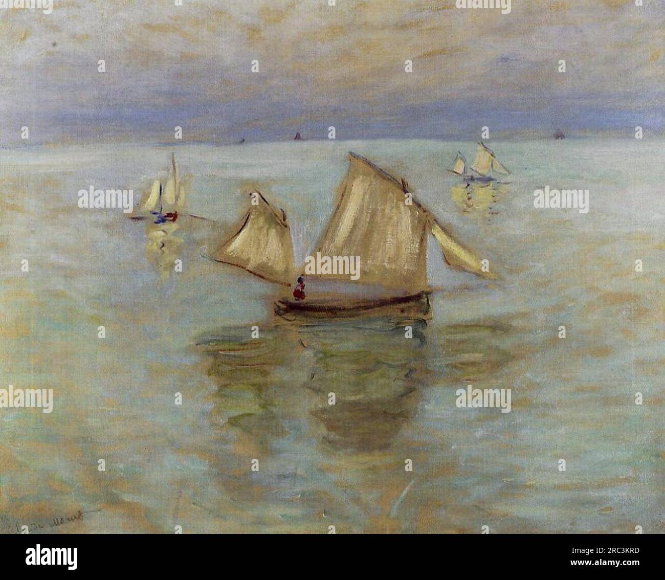 Fishing Boats at Pourville 1882 by Claude Monet Stock Photo - Alamy