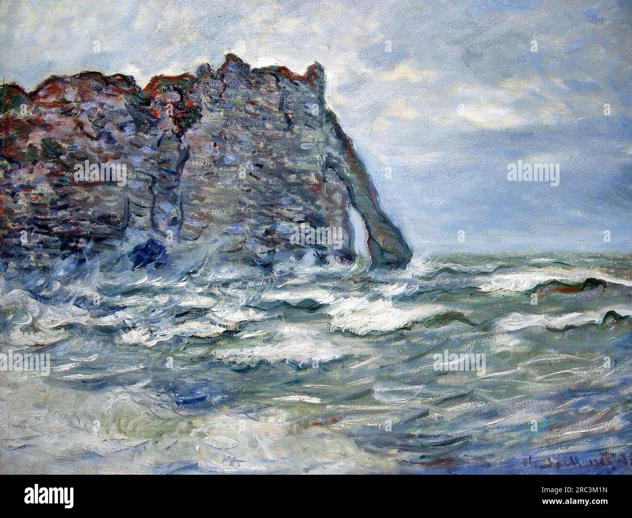 Port d`Aval, Rough Sea 1883 by Claude Monet Stock Photo - Alamy