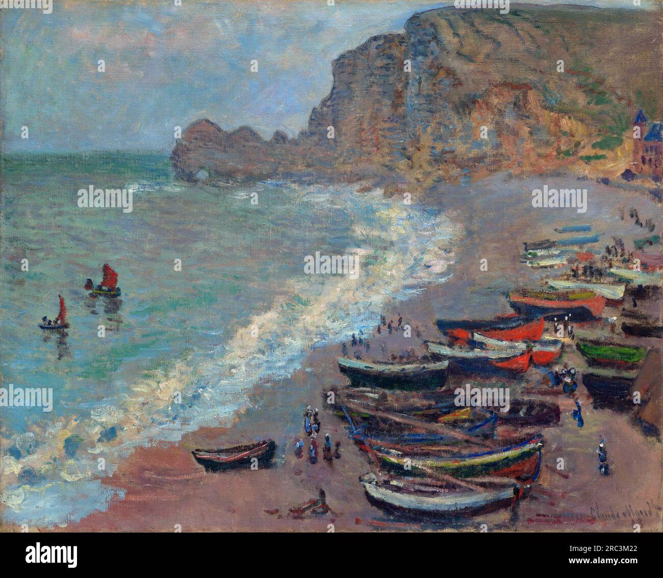 The Beach at Etretat 1883 by Claude Monet Stock Photo - Alamy