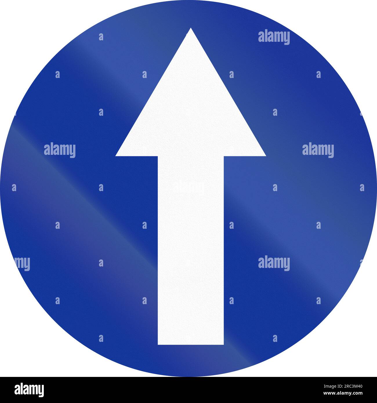 Polish traffic sign: Go straight Stock Photo - Alamy