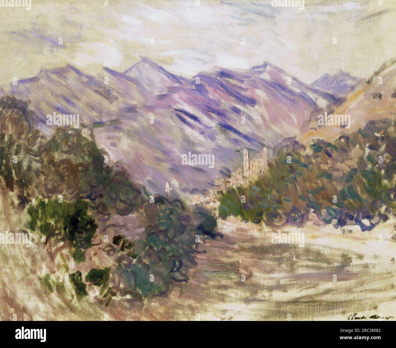 The Valley of the Nervia with Dolceacqua 1884 by Claude Monet Stock ...