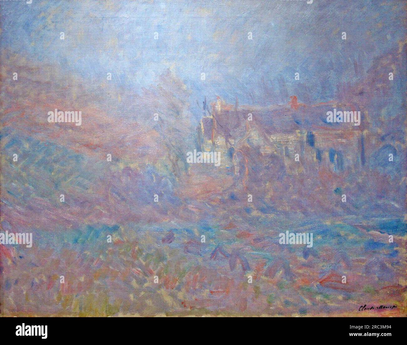 Houses at Falaise in the Fog 1885 by Claude Monet Stock Photo - Alamy