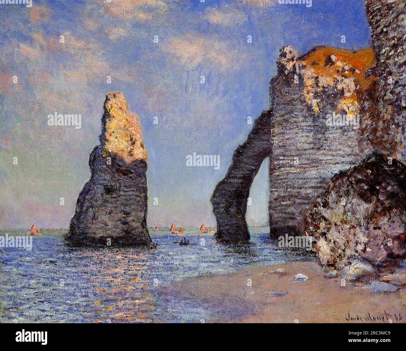 The Rock Needle and the Porte d'Aval 1885 by Claude Monet Stock Photo ...