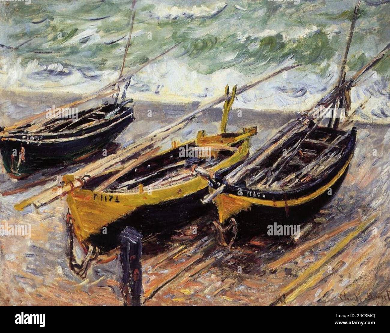 Three Fishing Boats 1885 by Claude Monet Stock Photo - Alamy