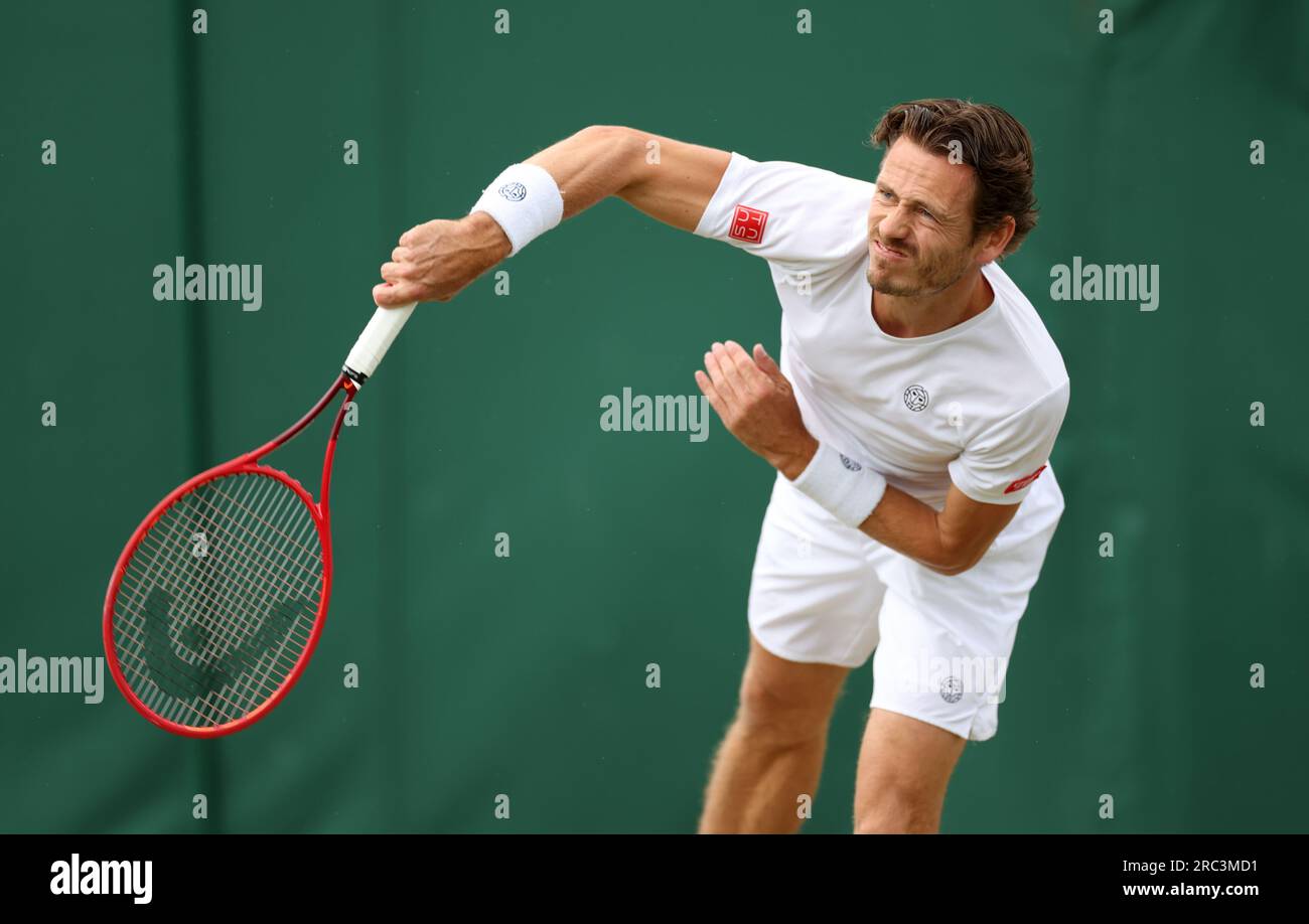 Wesley Koolhof and Neal Skupski (not pictured) in action against Ariel ...