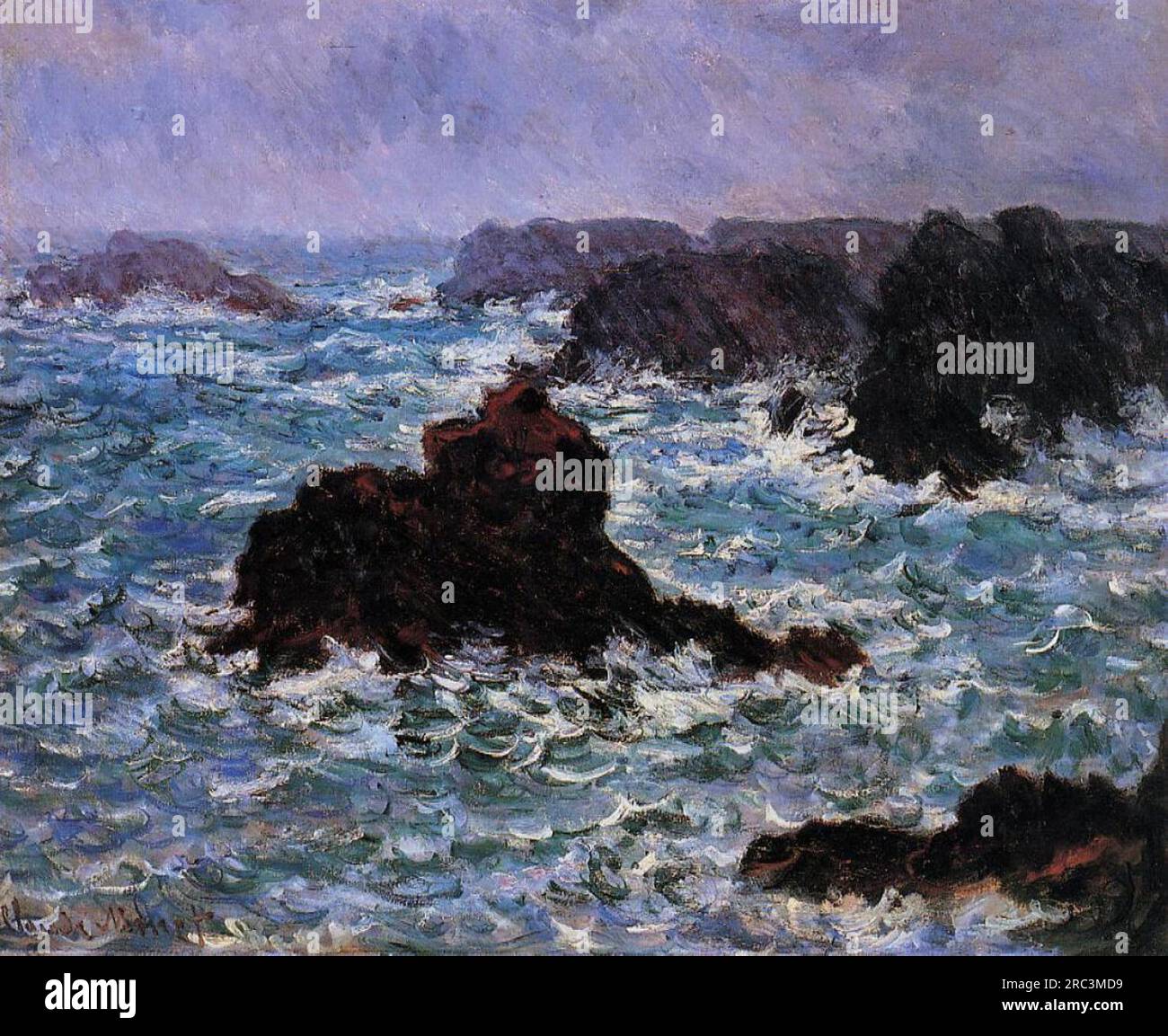 Belle-Ile, Rain Effect 1886 by Claude Monet Stock Photo - Alamy