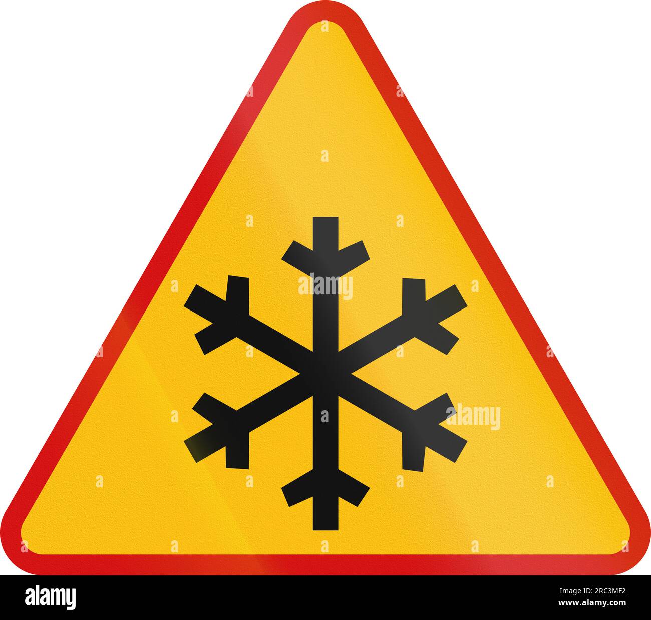 Polish road warning sign: Ice Stock Photo - Alamy