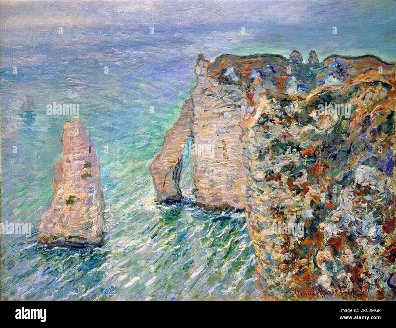 The Rock Needle and the Porte d'Aval 1886 by Claude Monet Stock Photo ...