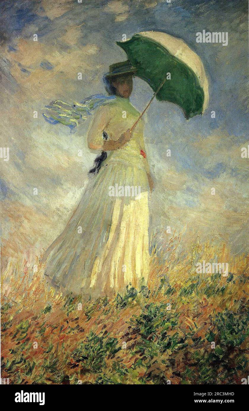 Woman with a Parasol, Facing Right (also known as Study of a Figure ...