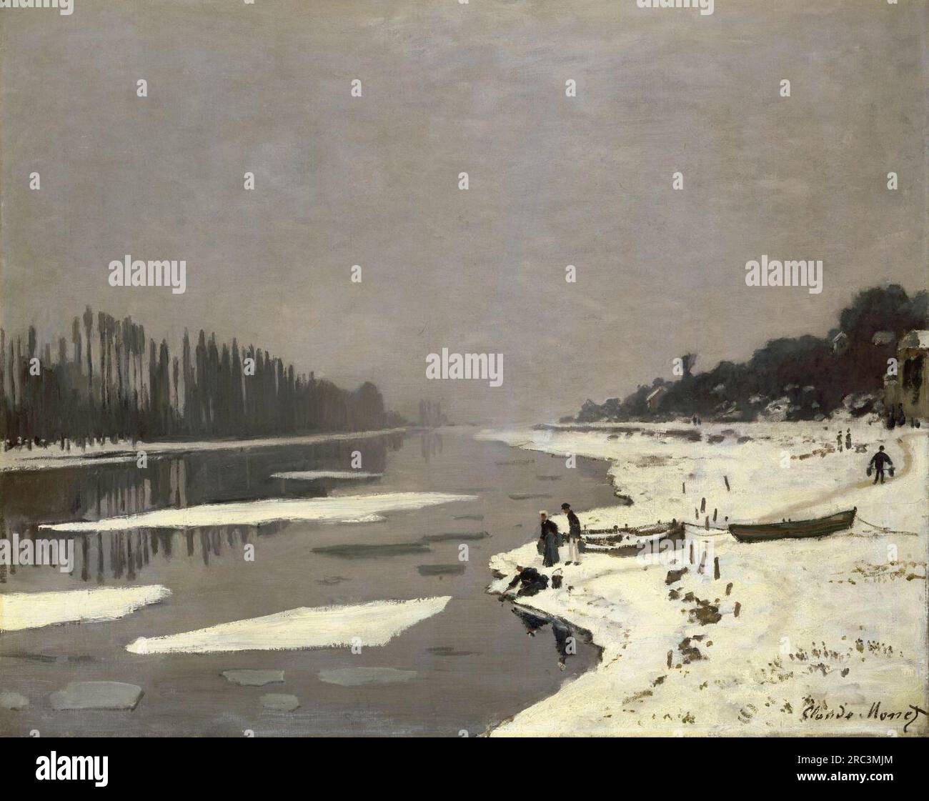 Ice Floes on the Seine at Bougival 1868 by Claude Monet Stock Photo - Alamy