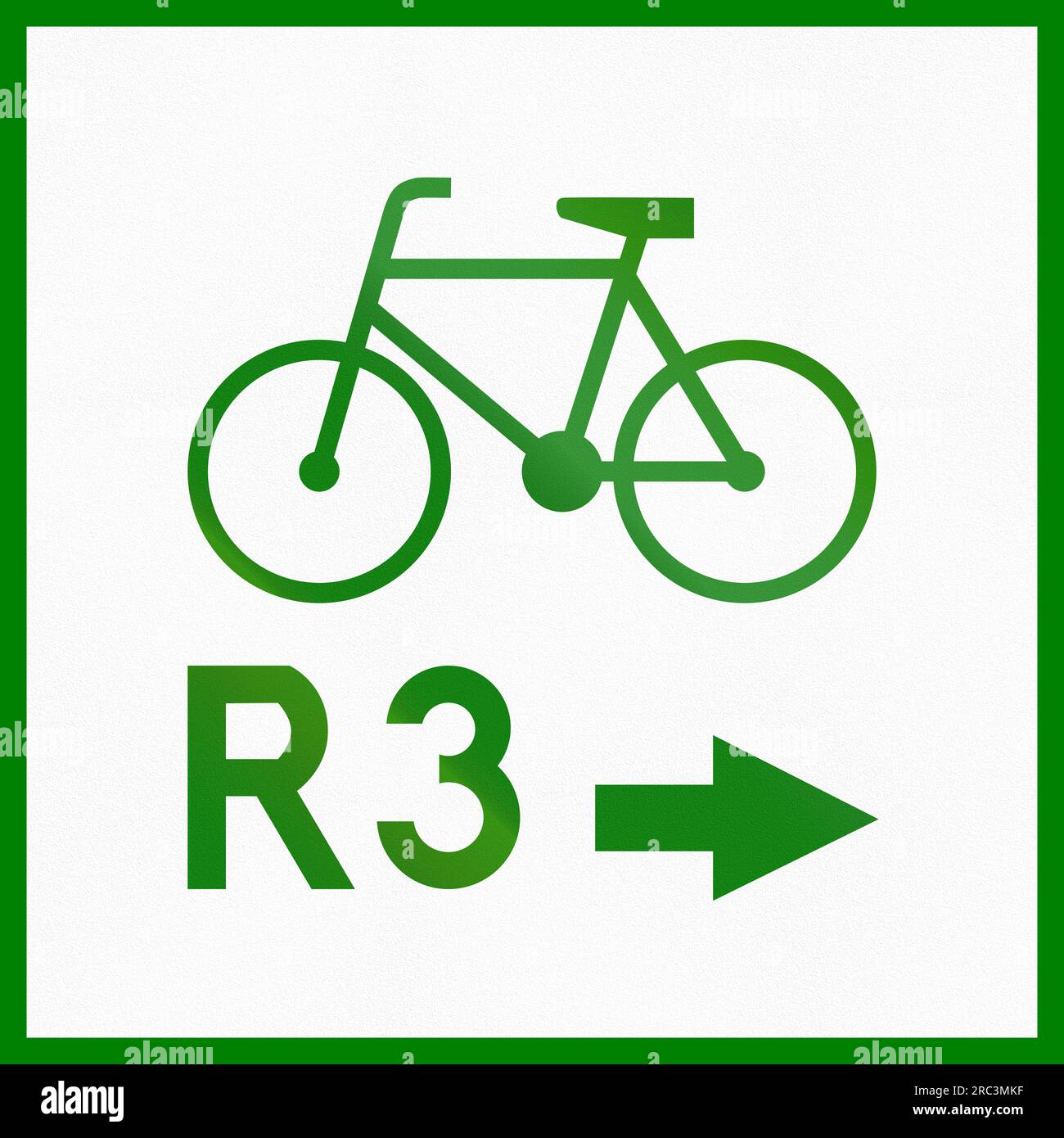 Polish informational sign: Direction to international cycle route Stock ...