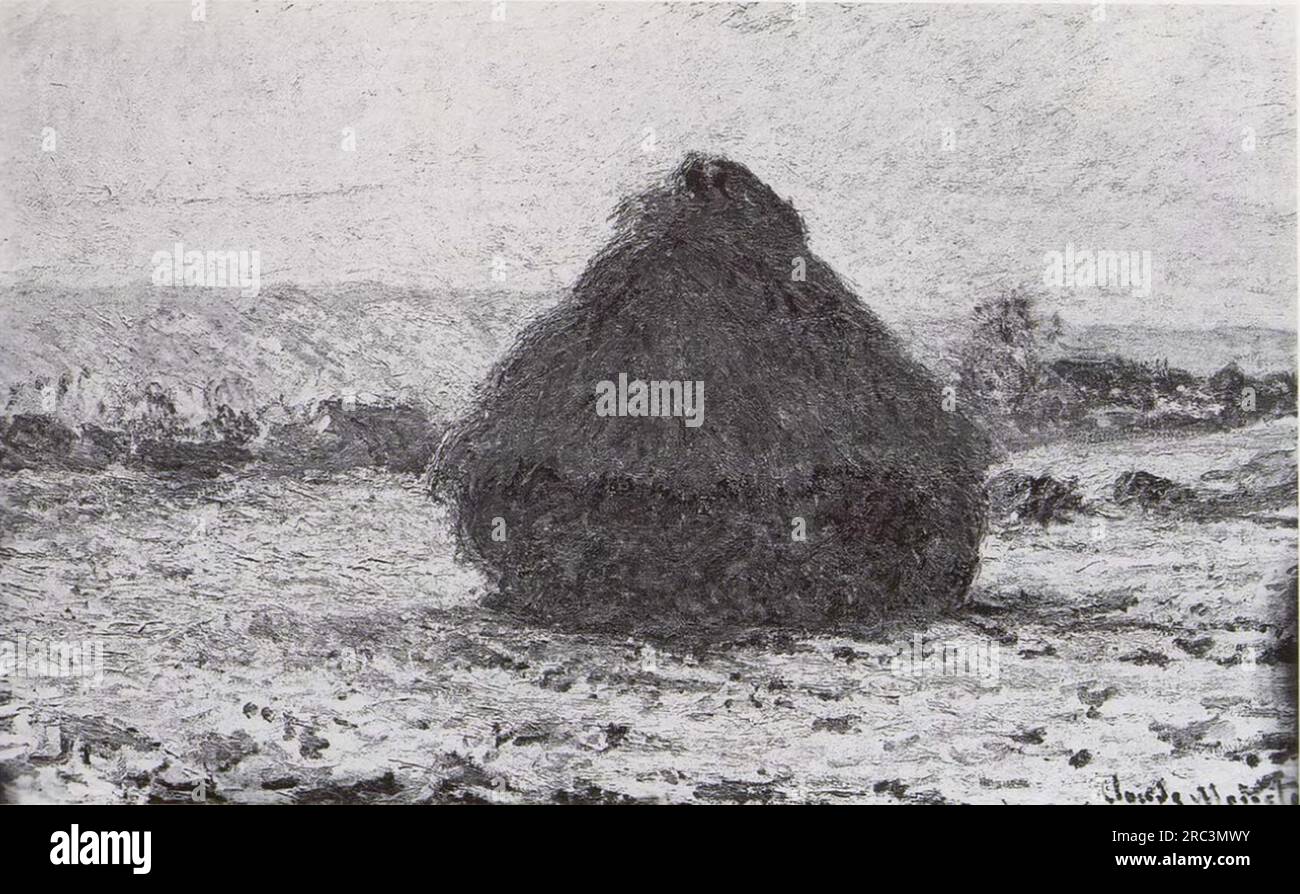 Grainstack in the Sunlight, Snow Effect 1891; Giverny, France by Claude ...