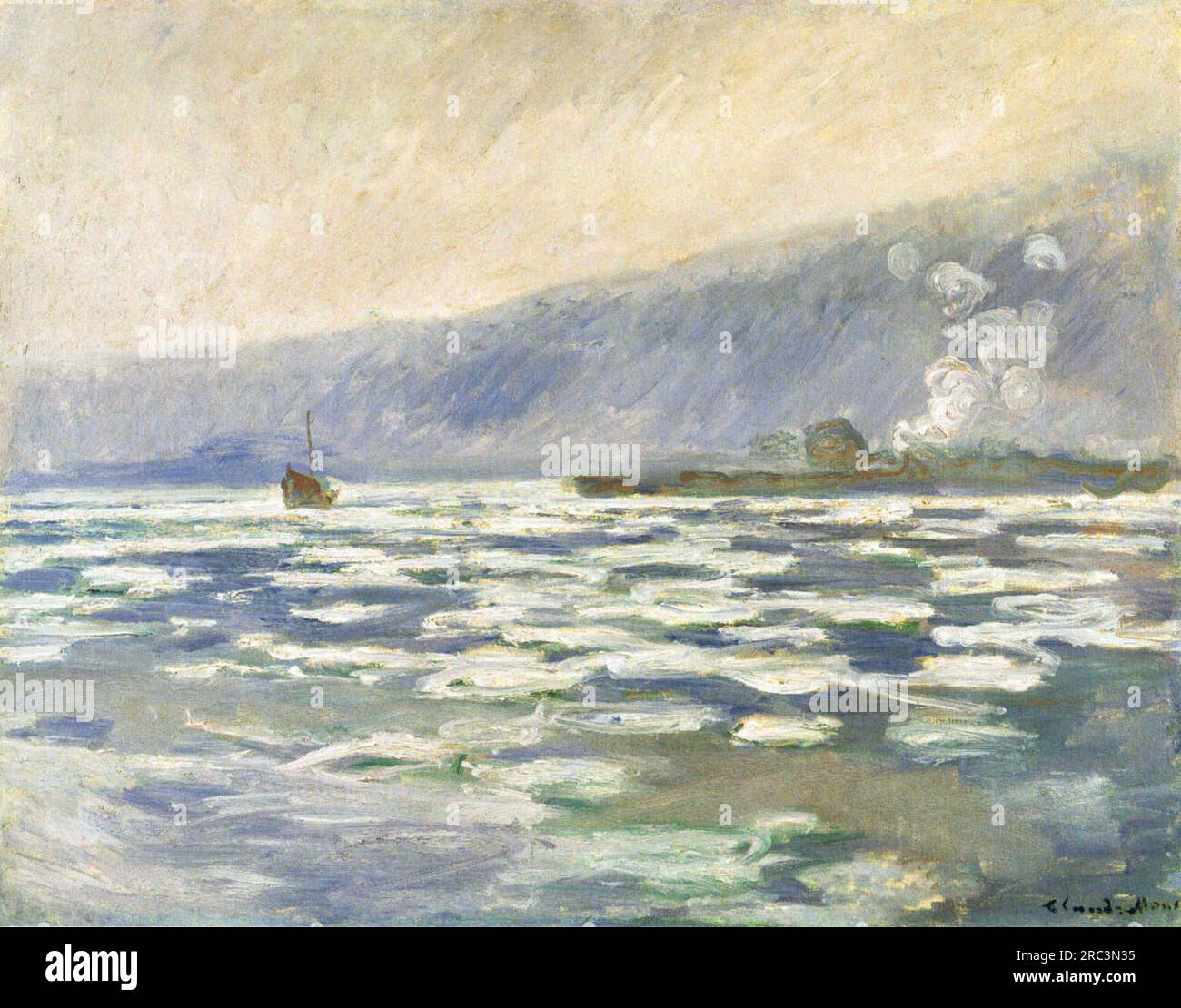 Ice, Lock Port Villez 1893 by Claude Monet Stock Photo - Alamy
