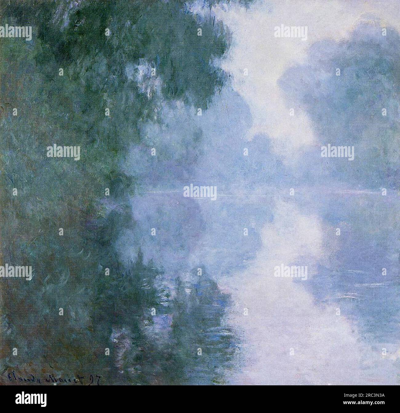 Morning on the Seine near Giverny, the Fog 1893 by Claude Monet Stock ...