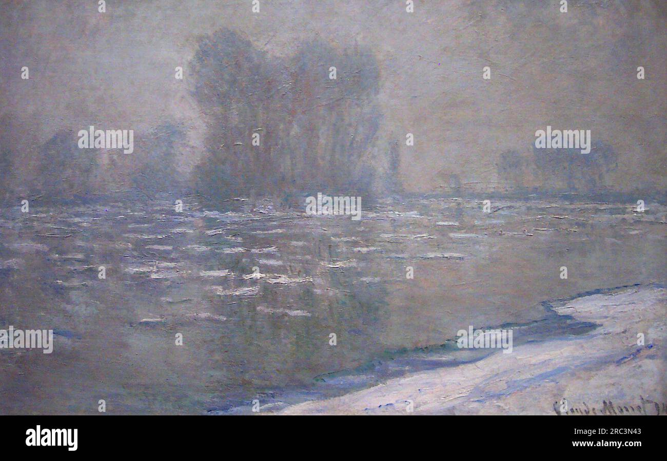 Ice Floes, Misty Morning 1894 by Claude Monet Stock Photo - Alamy