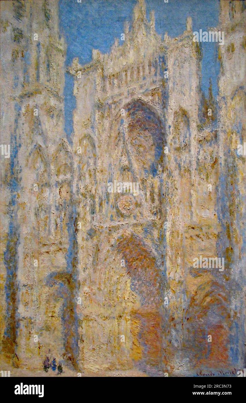 Rouen Cathedral, West Facade, Sunlight 1894 by Claude Monet Stock Photo ...