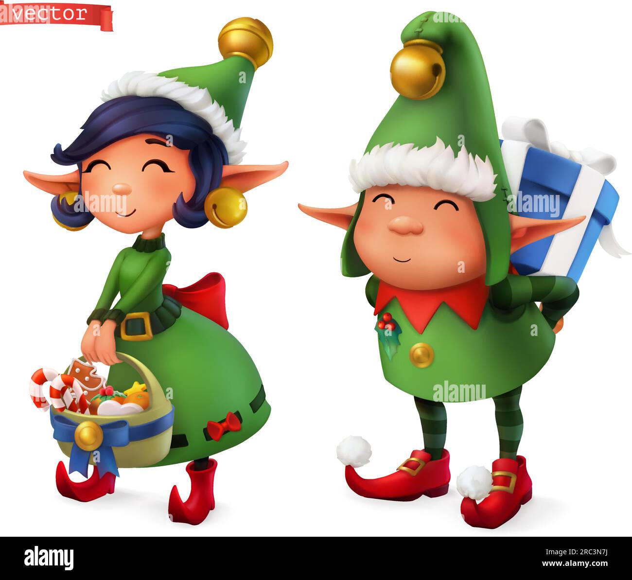 Boy and girl christmas elves hi-res stock photography and images - Alamy