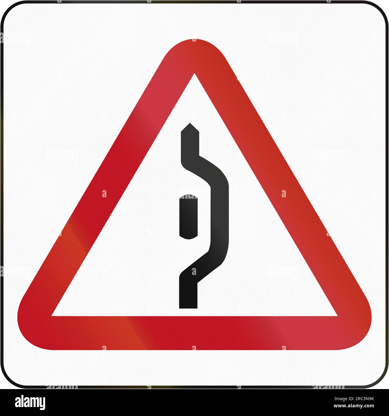 x'Road sign in Brunei: Diversion On Right Stock Photo - Alamy