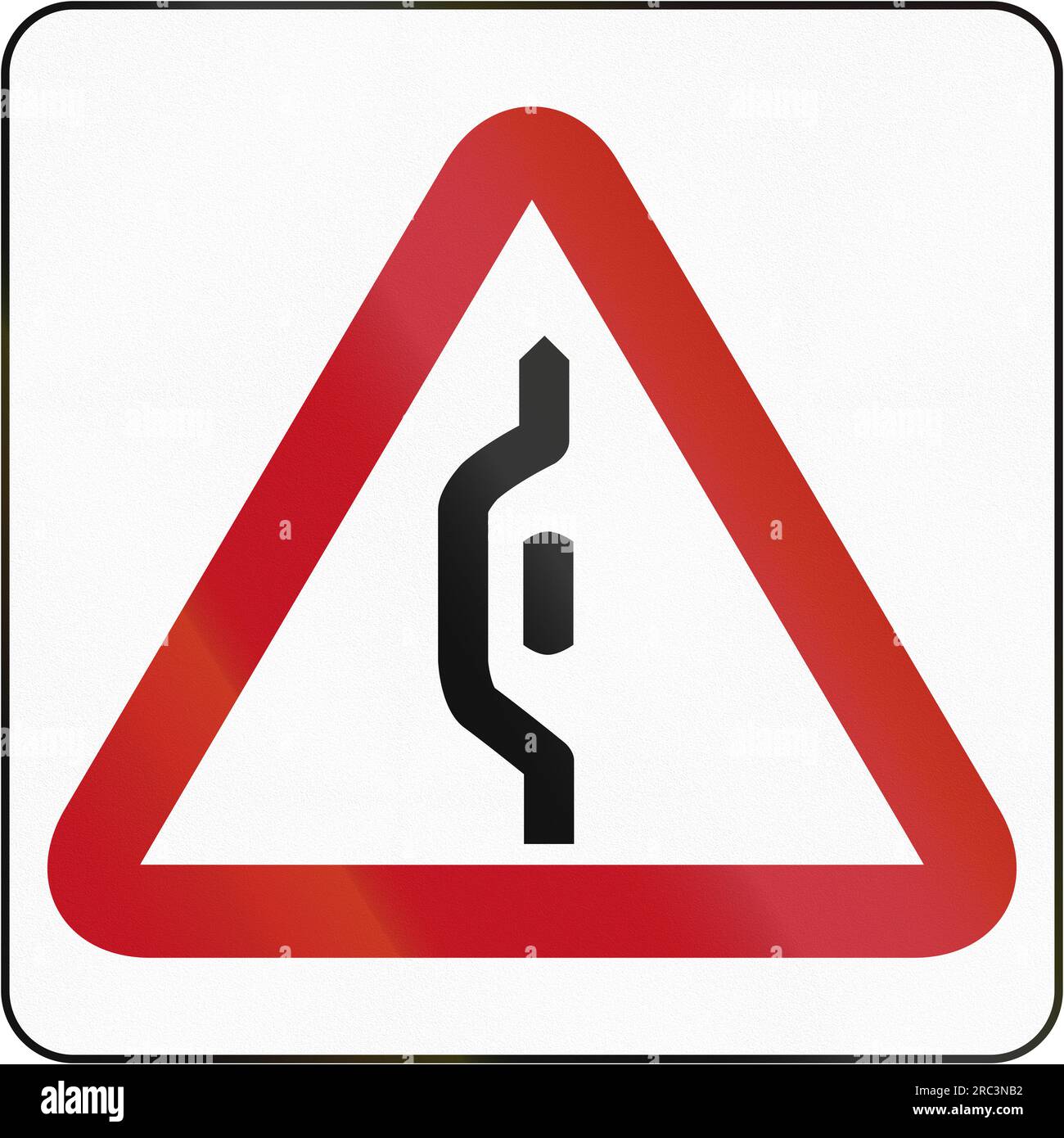 Road sign in Brunei: Diversion On Left Stock Photo - Alamy