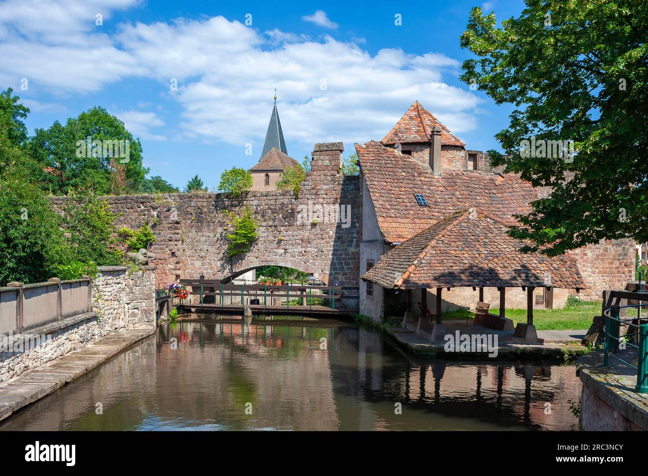 Enclosure wall of former Benedictine abbey and washhouse on Lauter ...