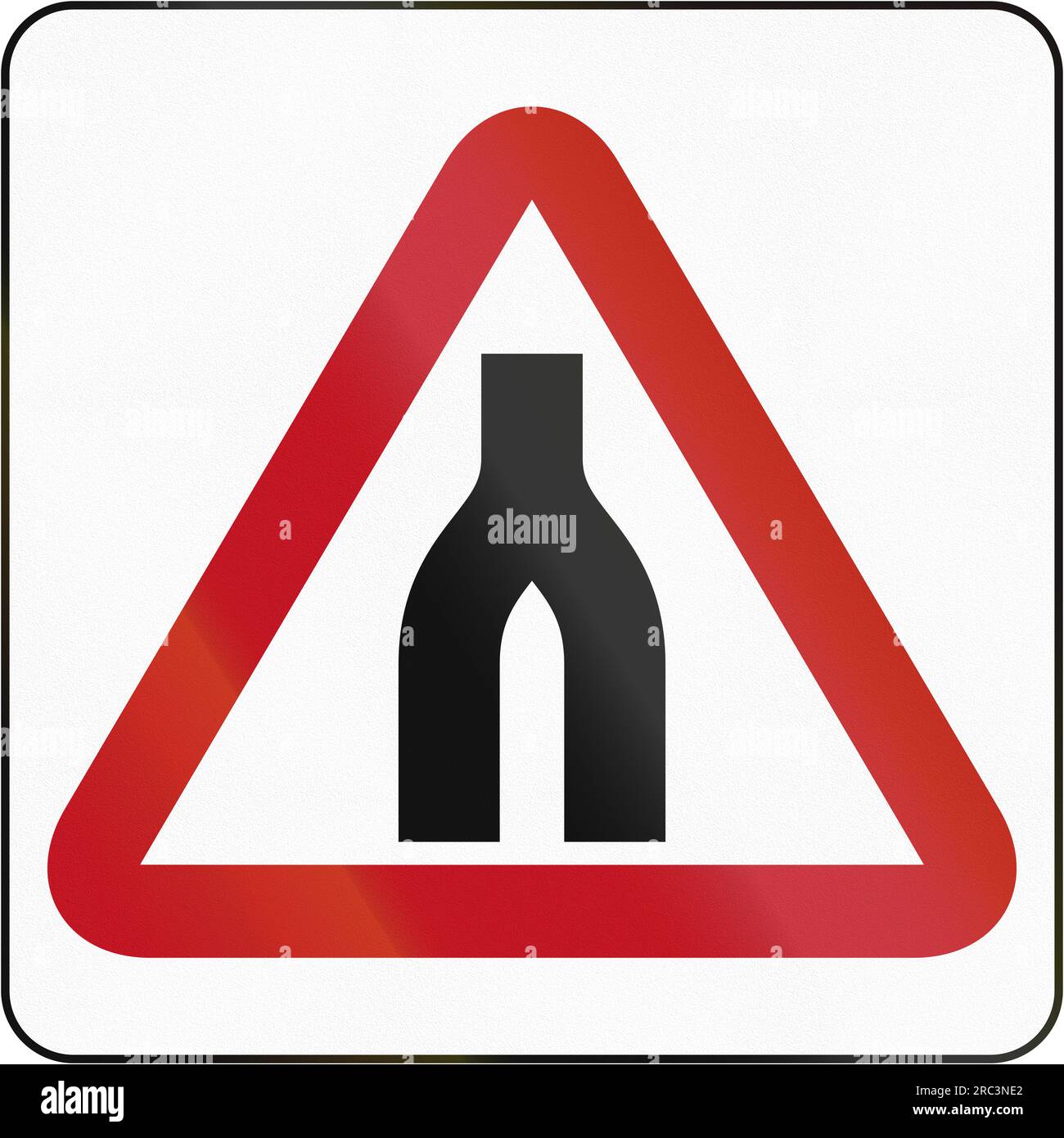 Road sign in Brunei: Dual Carriageway Ends Stock Photo - Alamy