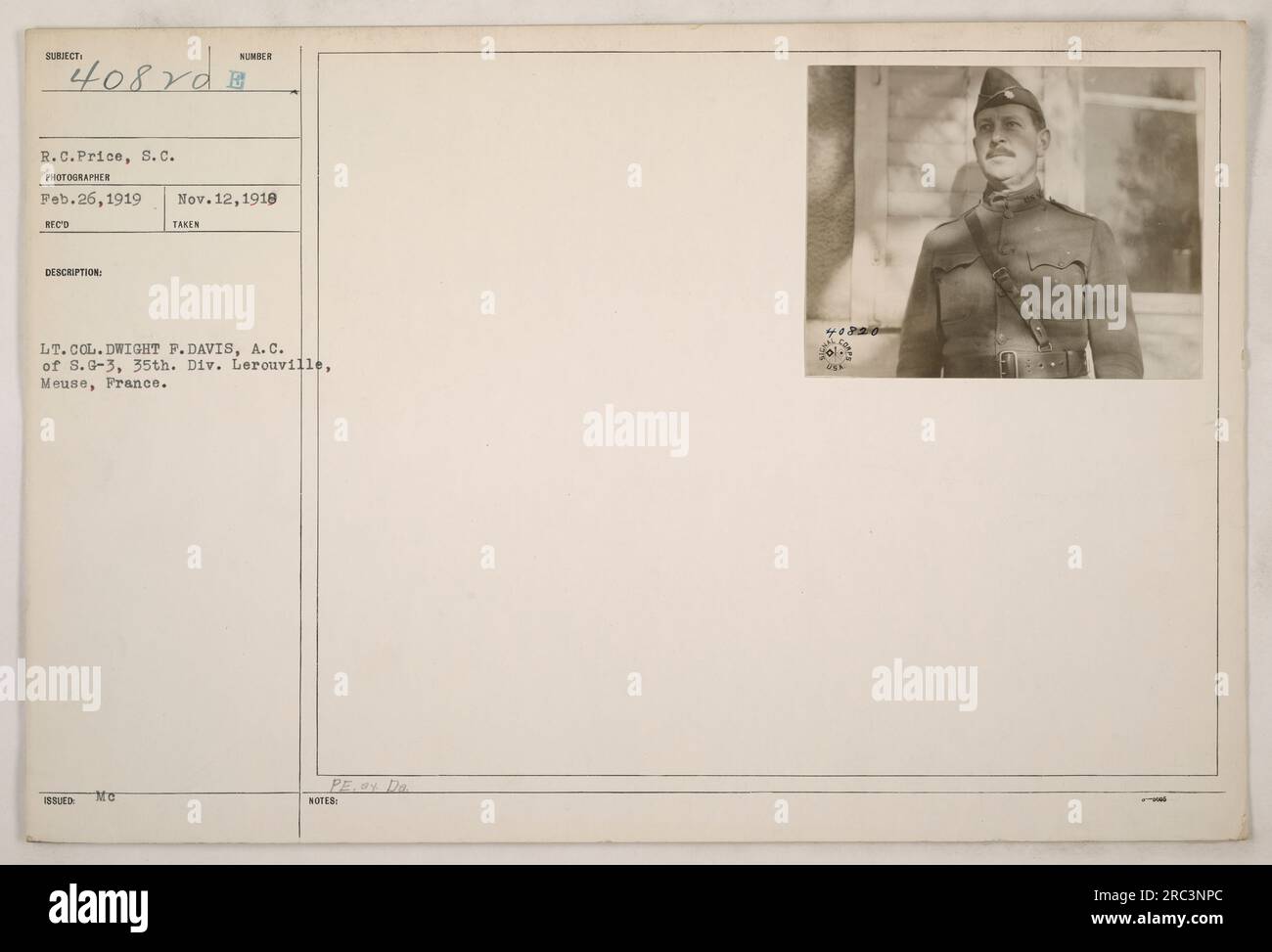 Lt col dwight f davis hi-res stock photography and images - Alamy