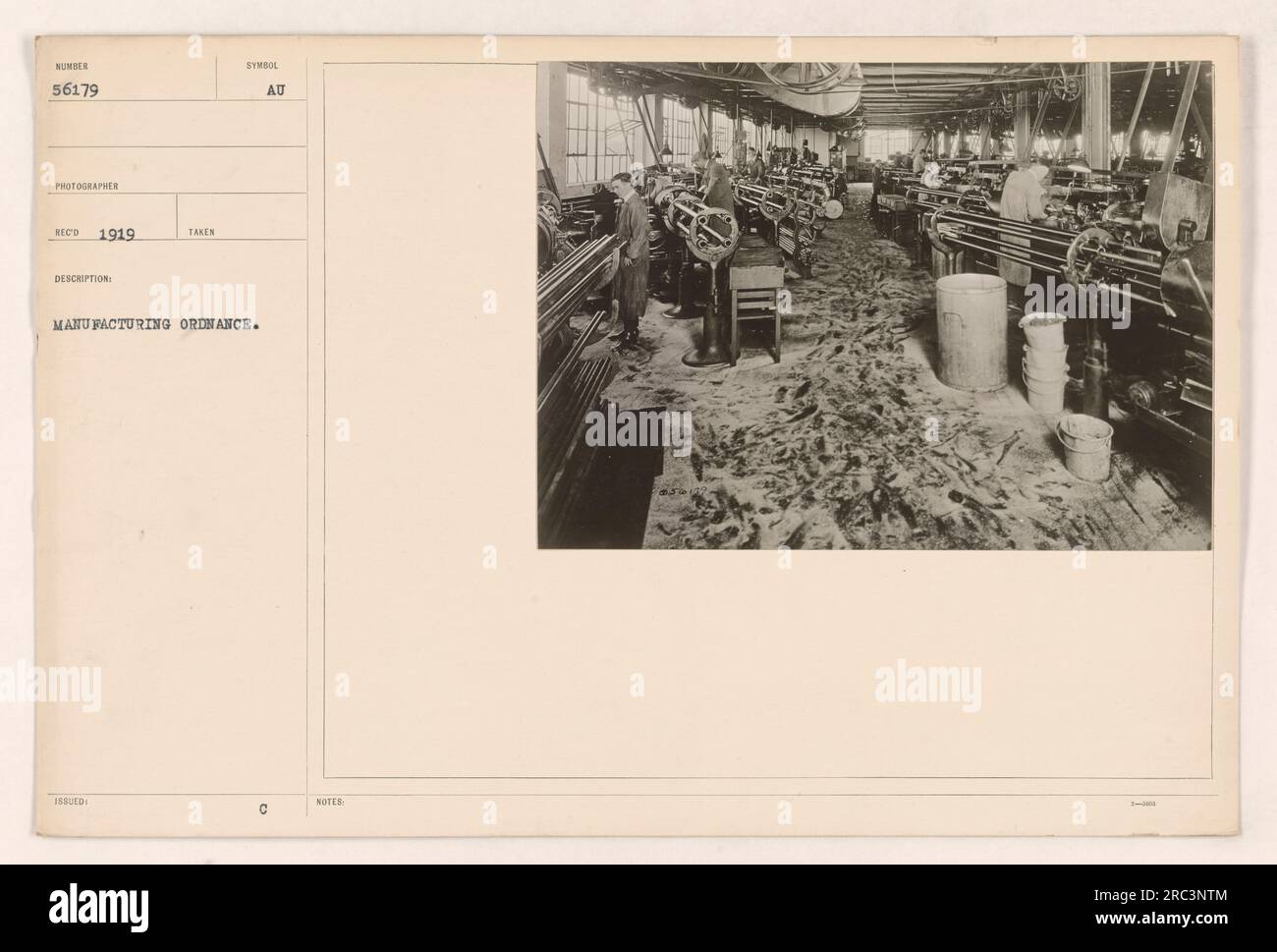 A photograph taken in 1919 captured personnel working on manufacturing ...