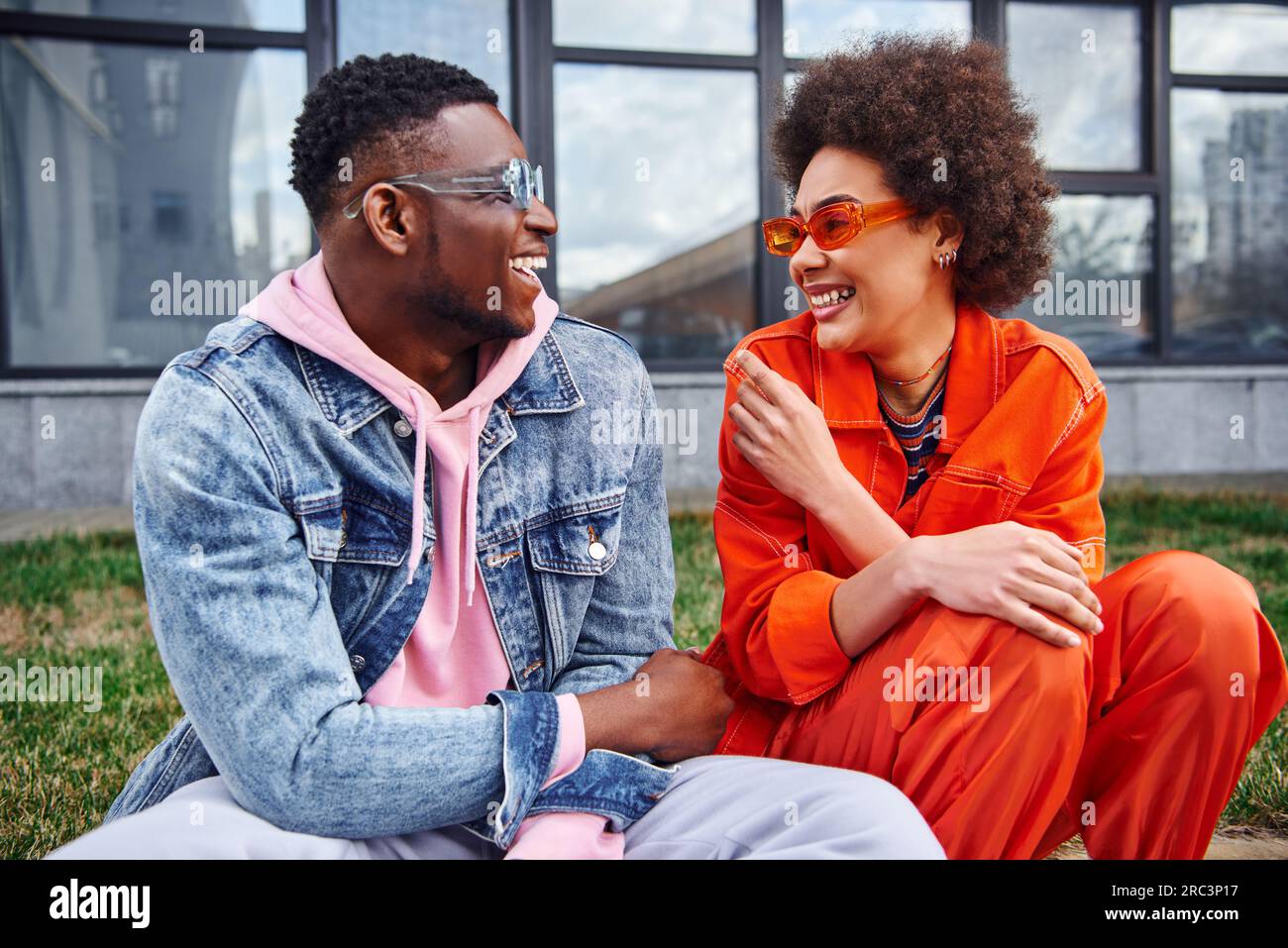 Black mates talking in street hi-res stock photography and images - Alamy