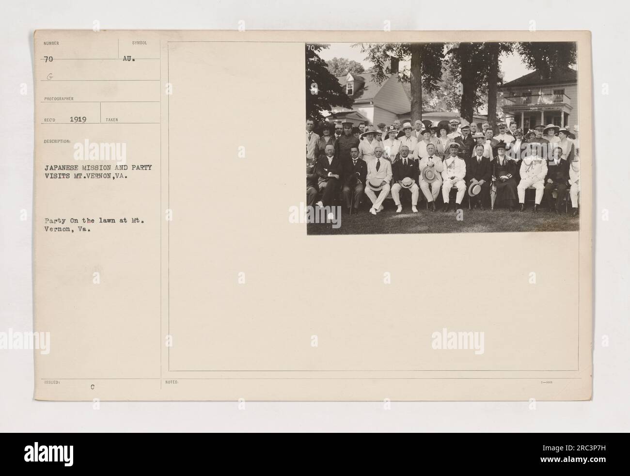 Japanese Mission and party photographed on the lawn at Mount Vernon ...