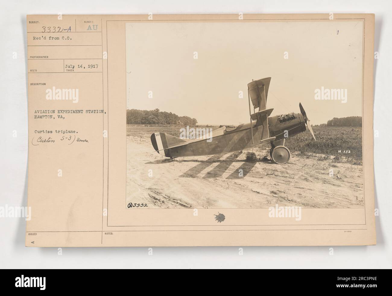 This image shows a Curtiss triplane, also known as the Curtiss S-3, at ...