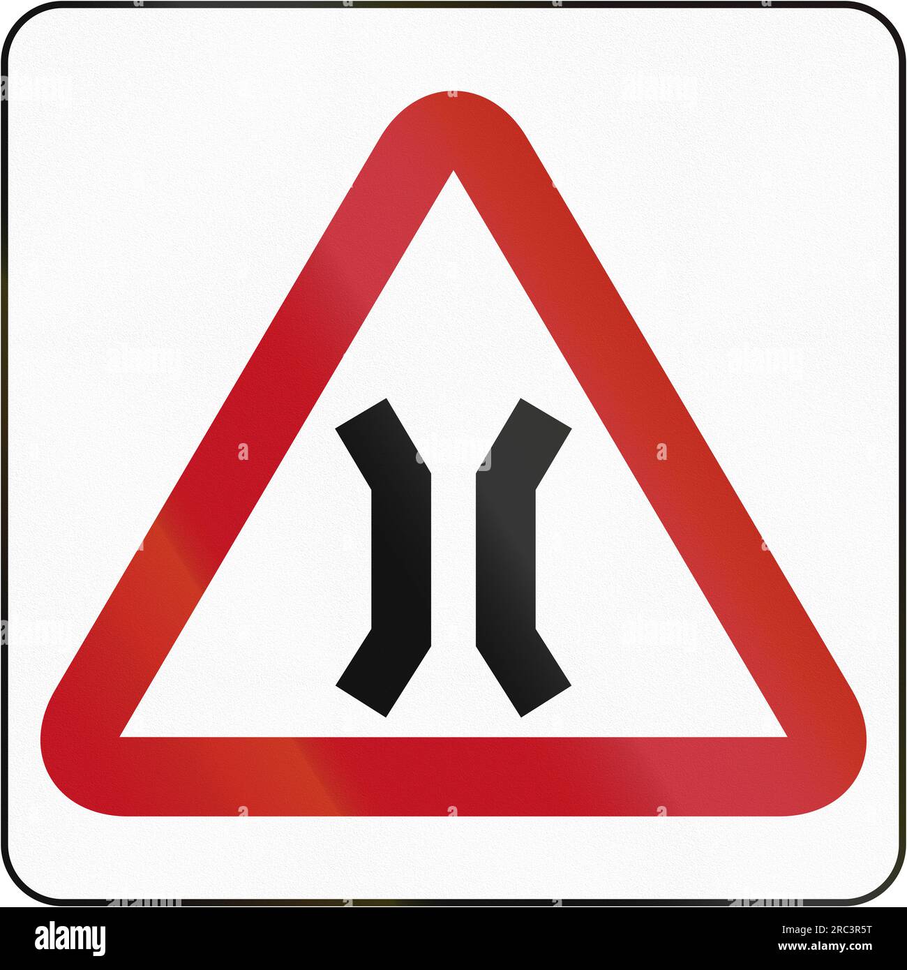 Road sign in Brunei: Narrow Bridge Ahead Stock Photo - Alamy