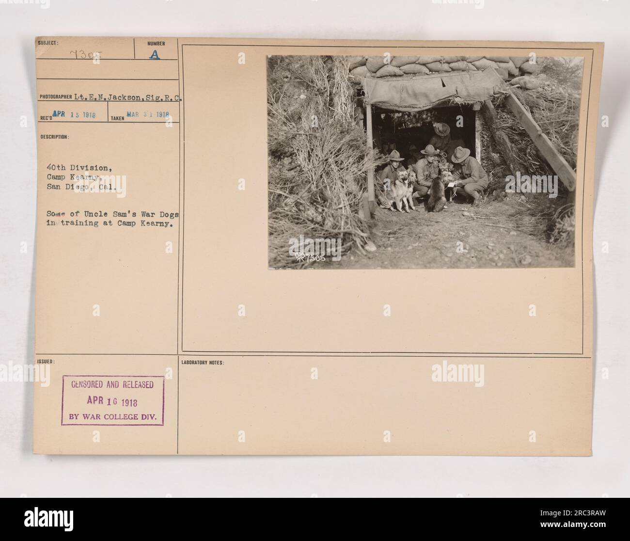 "Soldiers in the 40th Division of Camp Kearney, San Diego, are shown ...