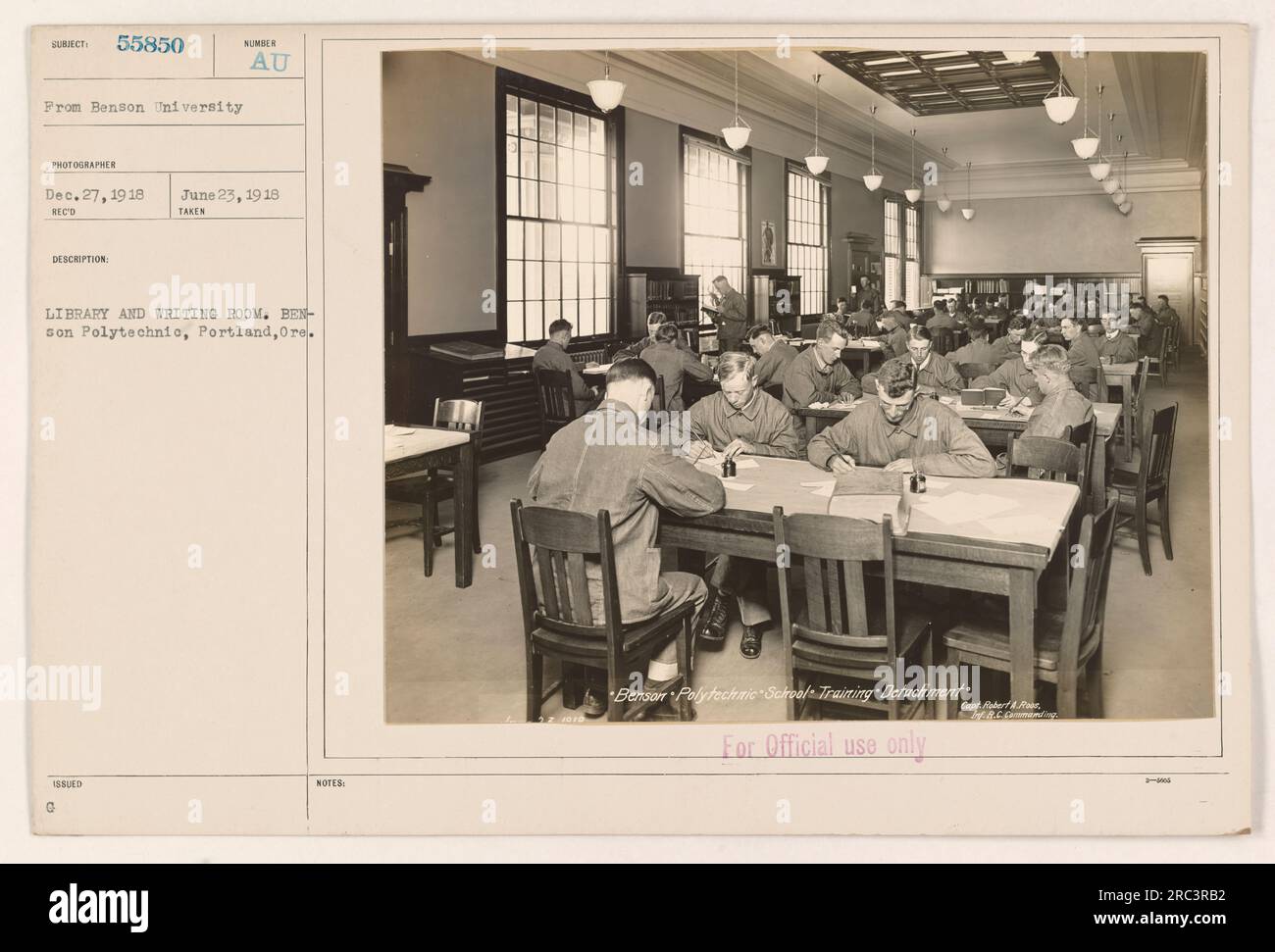 Image shows the library and writing room at Benson Polytechnic ...