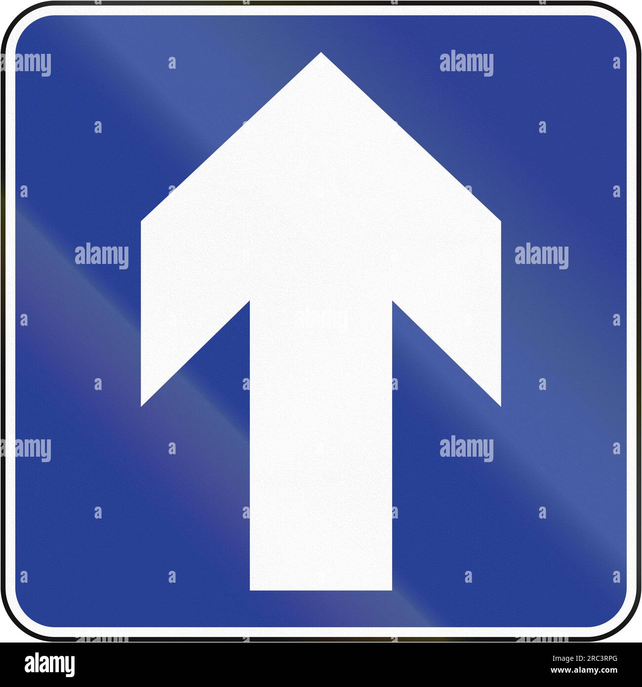 Bruneian traffic sign: Go straight Stock Photo - Alamy